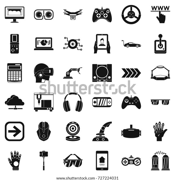Cyber Icons Set Simple Style 36 Stock Vector (Royalty Free) 727224031 ...