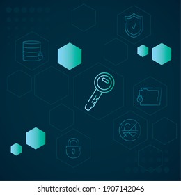 Cyber Lock Key Icons Design Password Stock Vector (Royalty Free ...