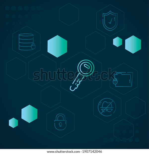 Cyber Lock Key Icons Design Password Stock Vector (Royalty Free ...