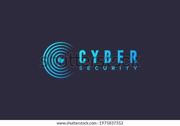 Cyber Logo Eye Blue Circular Geometric Stock Vector (Royalty Free ...