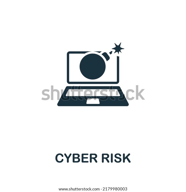 Cyber Risk Icon Monochrome Simple Cybercrime Stock Vector (Royalty Free ...