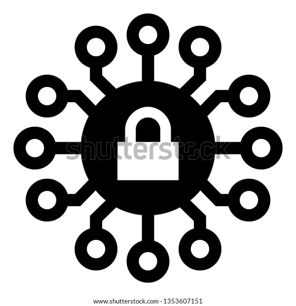 Cyber Security Circuit Lock Icon Stock Vector (Royalty Free) 1353607151 ...