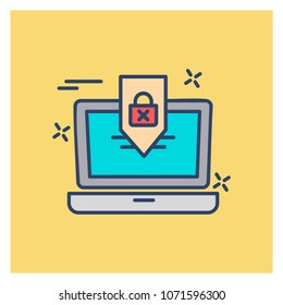 Cyber Security Colored Icon Yellow Background Stock Vector (Royalty ...