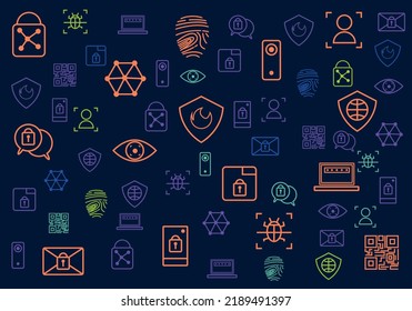 Cyber Security Doodle Illustration Cyber Technology Stock Vector ...