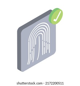 Cyber Security Fingerprint Check Mark Icon: เวกเตอร์สต็อก (ปลอดค่า ...