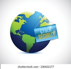 Cyber Security Globe Banner Illustration Design Stock Vector (Royalty ...