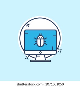 Cyber Security Icon Light Blue Background Stock Vector (Royalty Free ...