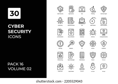 Cyber Security Icons Collection Set Contains Stock Vector (Royalty Free ...