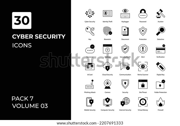 Cyber Security Icons Collection Set Vector Stock Vector (Royalty Free ...