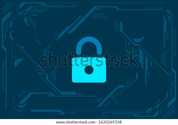 Cyber Security Illustration Lock Symbol On Stock Vector (Royalty Free ...