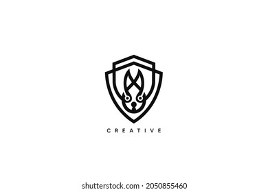 Cyber Security Logo Design Animal Head Stock Vector (Royalty Free ...