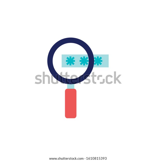 Cyber Security Magnifying Glass Flat Style: vector de stock (libre de ...