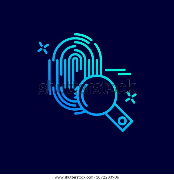 Cyber Security Neon Icon Blue Background Stock Vector (Royalty Free ...