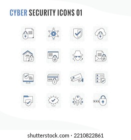 Cyber Security Professional Sleek Line Icons Stock Vector (Royalty Free ...