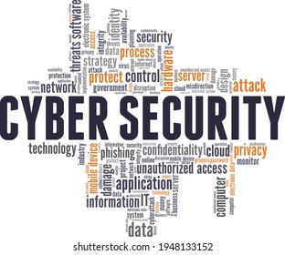 Cyber Security Vector Illustration Word Cloud Stock Vector (Royalty ...