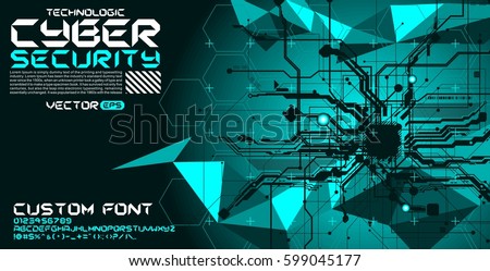 Cyber Style FONT Hitech Background Abstract Vector de stock (libre de ...