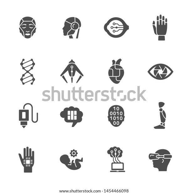 Cyber Technologies Futuristic Vector Icons Stock Vector (Royalty Free ...