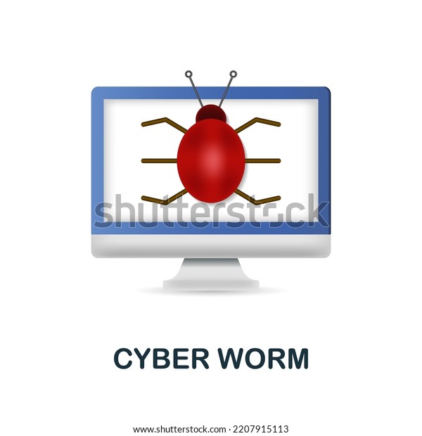 Cyber Worm Icon 3d Illustration Cybercrime Stock Vector (Royalty Free ...