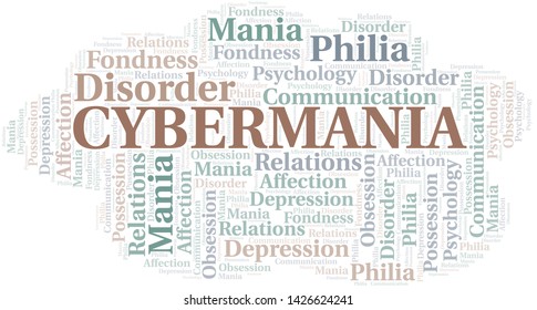 Cybermania Word Cloud Type Mania Made Stock Vector (Royalty Free ...