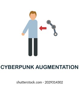 Cyberpunk Augmentation Flat Icon Colored Sign Stock Vector (Royalty ...