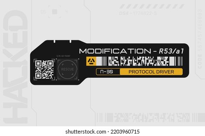 Cyberpunk Decals Set Set Vector Stickers Stock Vector (Royalty Free ...