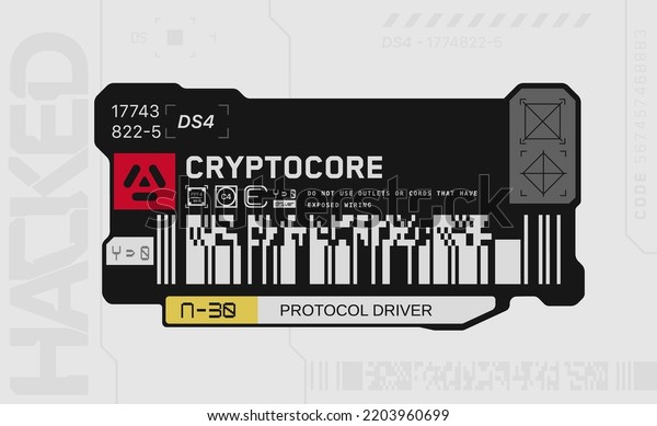 Cyberpunk Decals Set Set Vector Stickers Stock Vector (Royalty Free ...