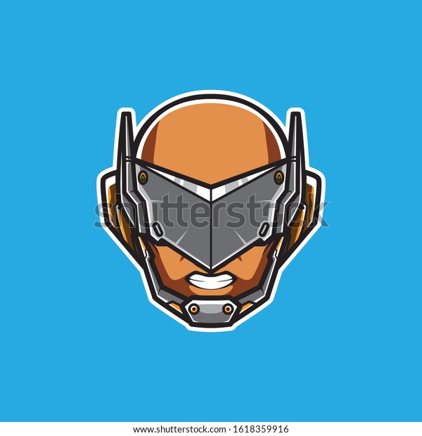 Cyberpunk Head Logo Humanoid Robot Vector Stock Vector (Royalty Free ...