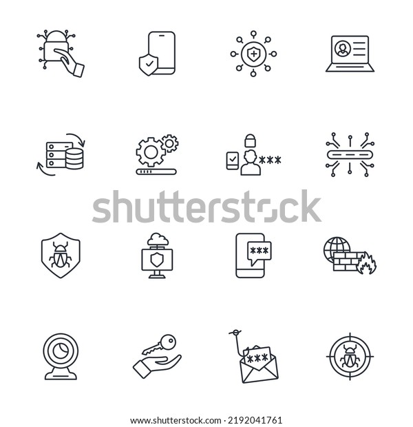 Cybersecurity Icons Set Cybersecurity Pack Symbol Stock Vector Royalty