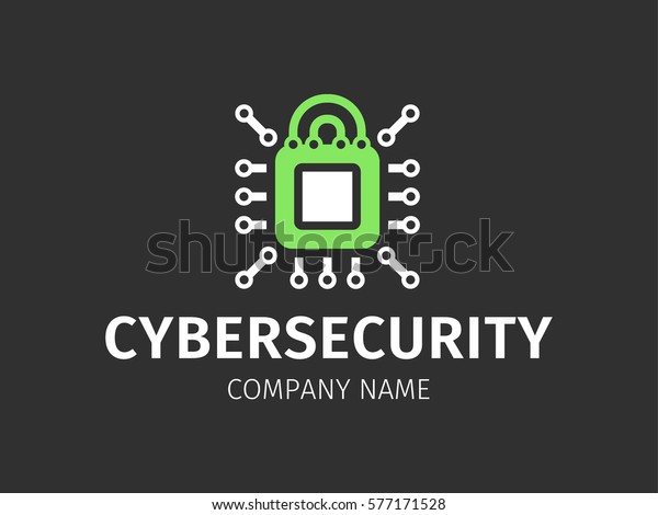 Cybersecurity - logo, icon on black background