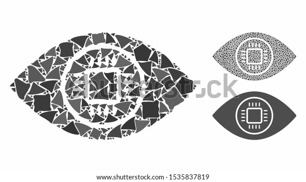 Cyborg Eye Mosaic Ragged Elements Different Stock Vector (Royalty Free ...