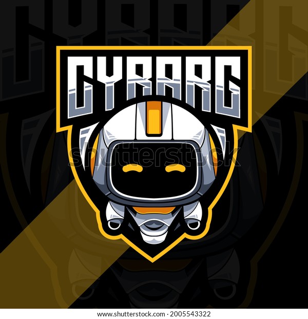 Cyborg Mascot Logo Esports Template Design Stock Vector (Royalty Free ...