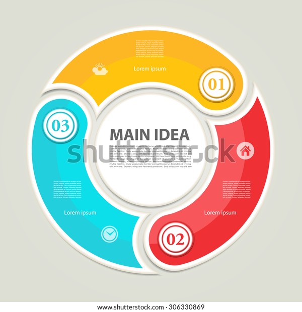 Cyclic Diagram Three Steps Icons Eps Stock Vector (Royalty Free ...