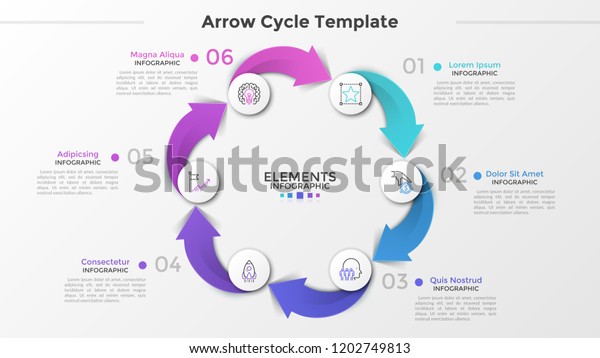 Cyclical Chart 6 Paper White Circles Stock Vector (Royalty Free ...