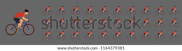 Cycling Animation Cycle Riding Animation Sprite Stock Vector (Royalty ...