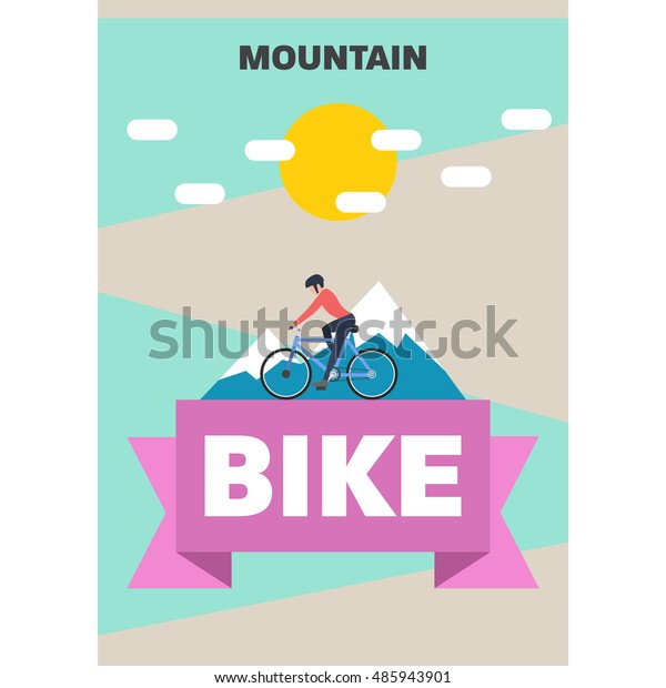 Cycling Poster Fun Bike Stock Vector (Royalty Free) 485943901 ...