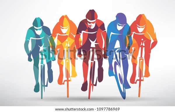 Cycling Race Stylized Background Cyclist Vector Stock Vector (Royalty ...