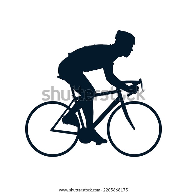 Cyclist Black On White Background Stock Vector (Royalty Free ...