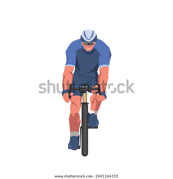 Cyclist Front View Isolated On White Stock Vector (Royalty Free ...