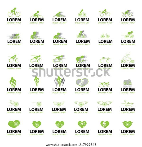 Cyclist Icons Set Isolated On White 스톡 벡터(로열티 프리) 217929343 | Shutterstock