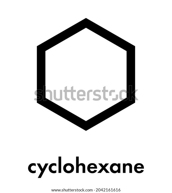 Cyclohexane Chemical Solvent Molecule Skeletal Formula Stock Vector ...
