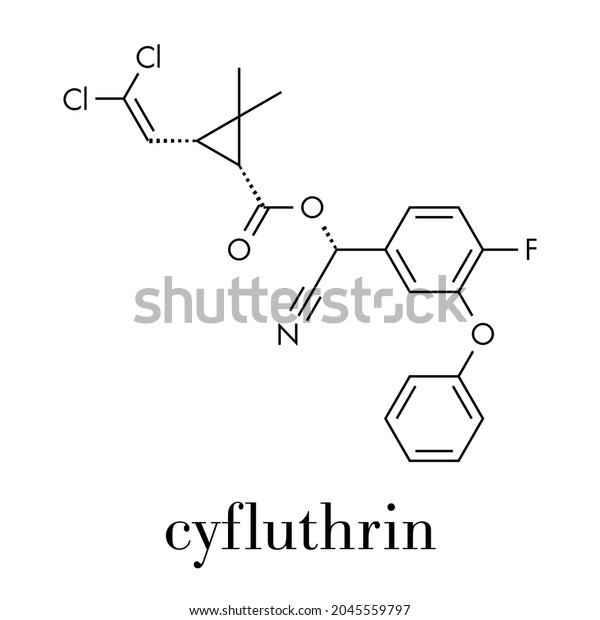 Cyfluthrin Insecticide Molecule Skeletal Formula Stock Vector (Royalty ...