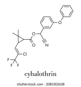 Cyhalothrin Insecticide Molecule Skeletal Formula: เวกเตอร์สต็อก (ปลอด ...