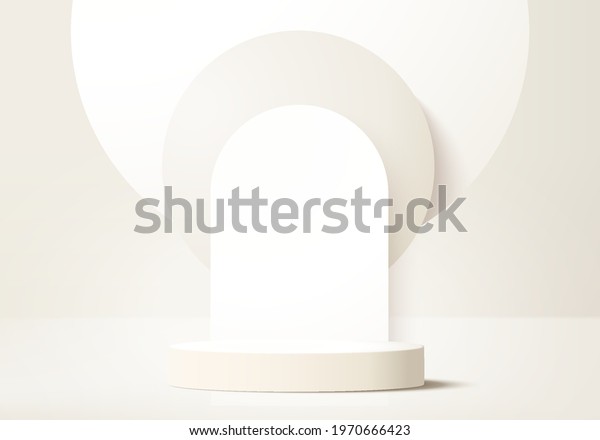 Cylinder Abstract Minimal Scene Geometric Platform Stock Vector ...