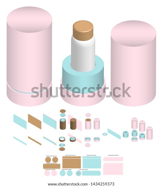 Cylinder Box Packaging Die Cut Template Stock Vector (Royalty Free ...
