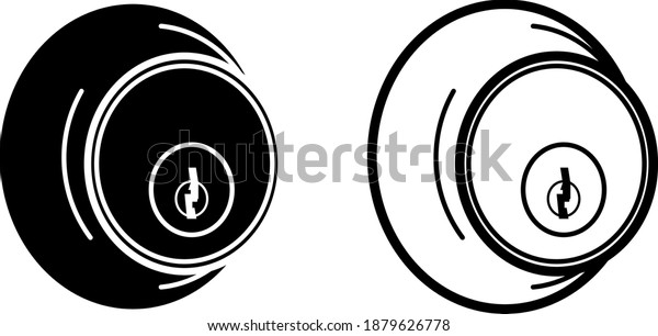 Cylinder Deadbolt Icon Vector Illustration Stock Vector (Royalty Free ...