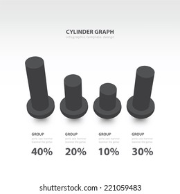 Cylinder Infographic 3d Graph Template Black Stock Vector (Royalty Free ...