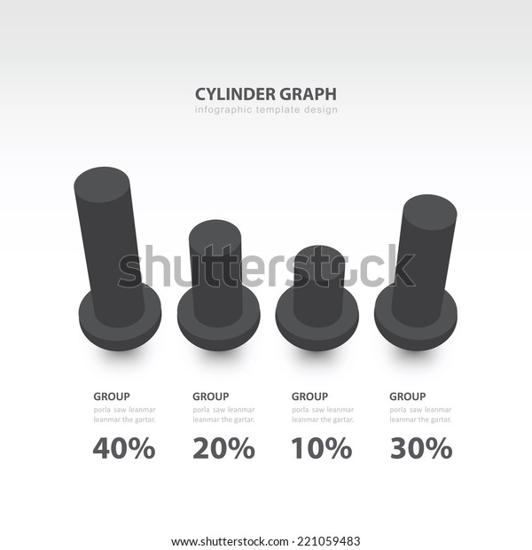 Cylinder Infographic 3d Graph Template Black 스톡 벡터(로열티 프리) 221059483 ...