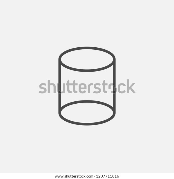 Cylinder Line Vector Icon Stock Vector (Royalty Free) 1207711816 ...
