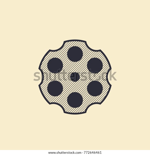 Cylinder Revolver Vector Illustration Stock Vector (Royalty Free) 772646461
