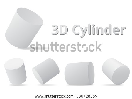 Cylinder Shape Various Angle Color White Stock Vector (Royalty Free ...